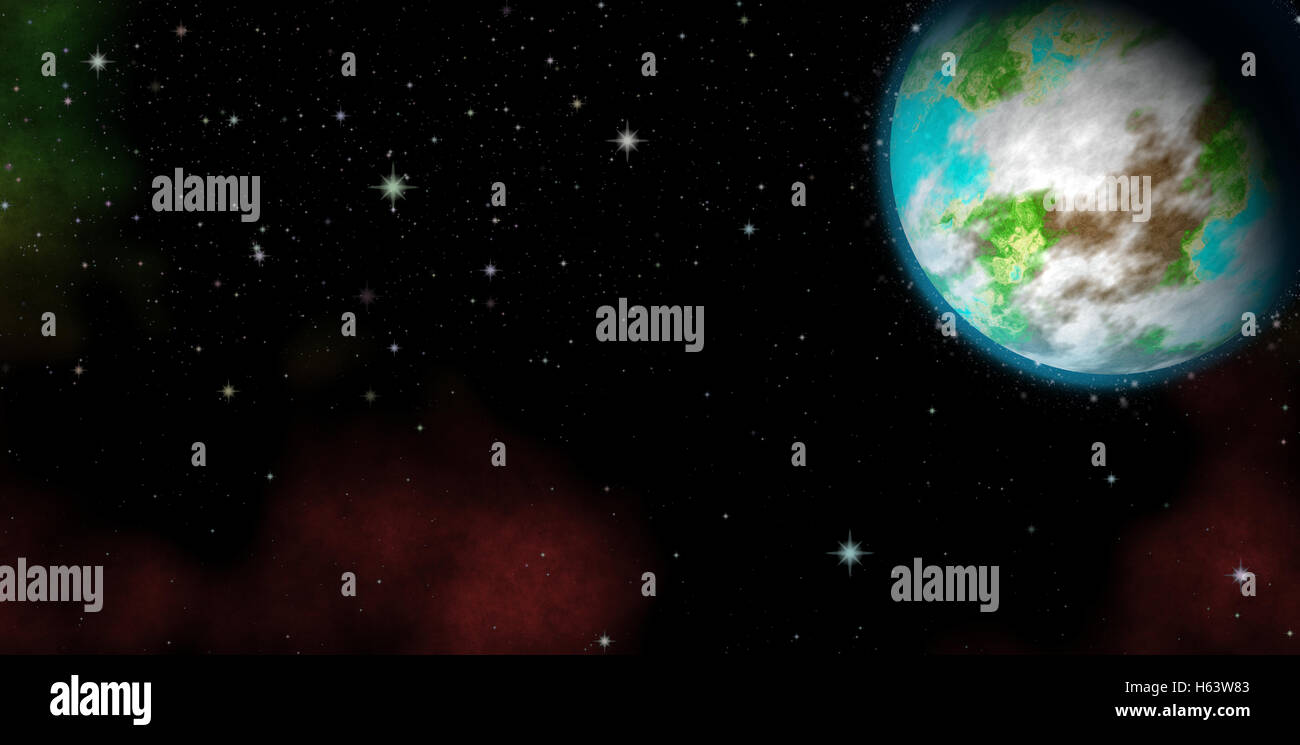 Space with an unknown planet. Discovering the mysterious parts of the ...
