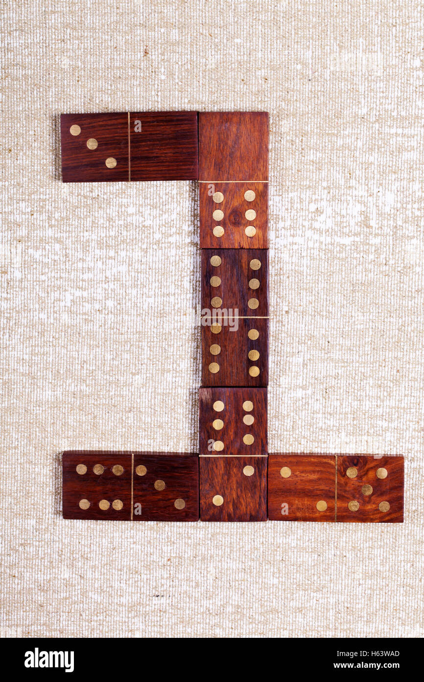 Domino numbers set 0-9 light background Stock Photo - Alamy
