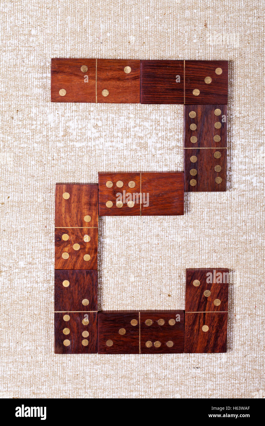 Domino numbers set 0-9 light background Stock Photo - Alamy