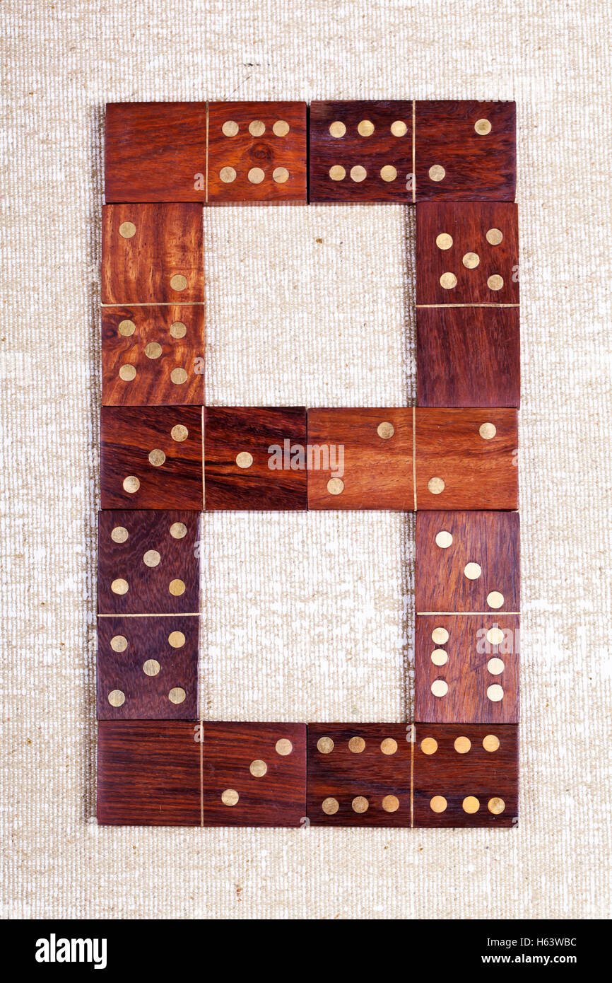 Domino numbers set 0-9 light background Stock Photo - Alamy