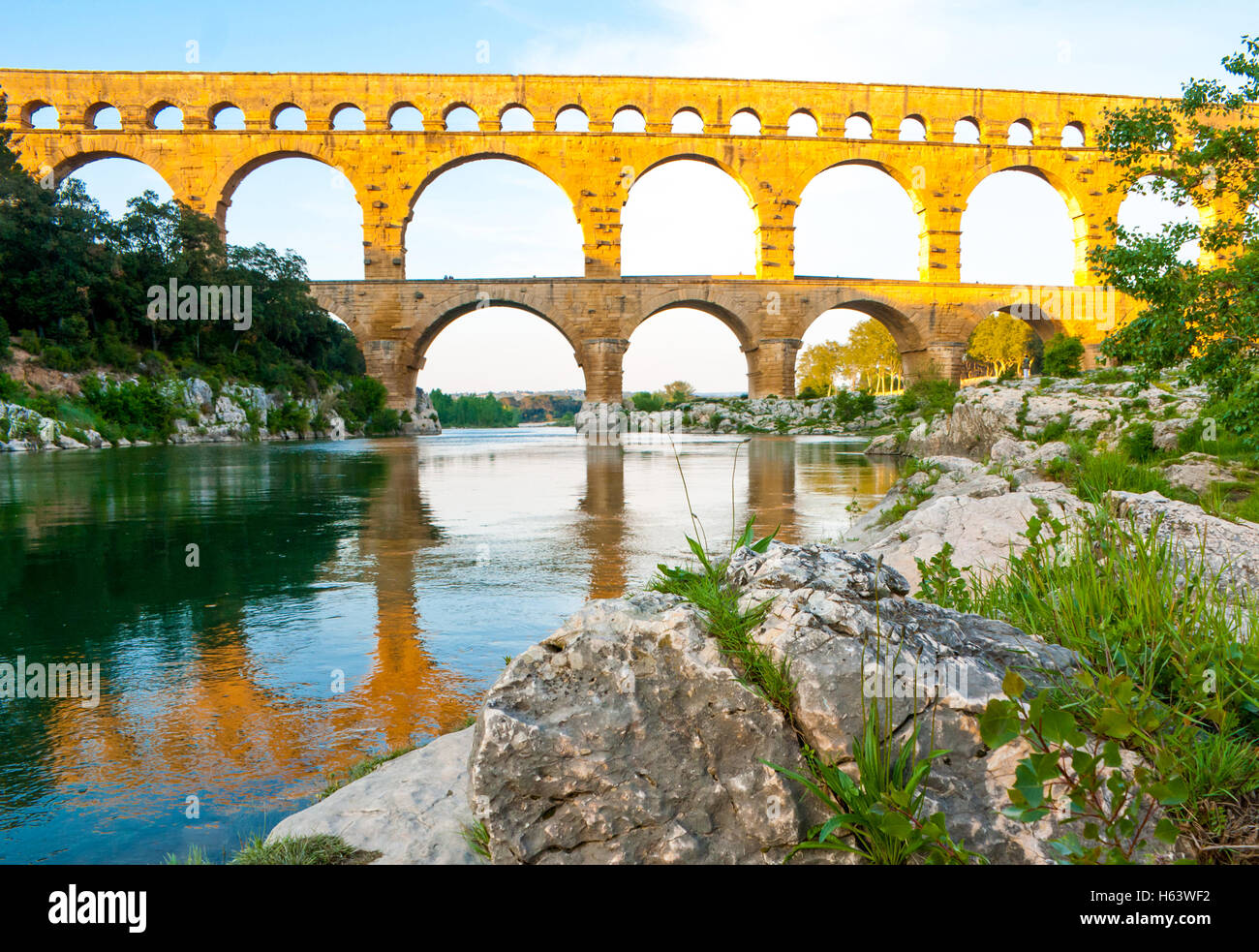 the picturesque nature of southern France with its famous landmark ...