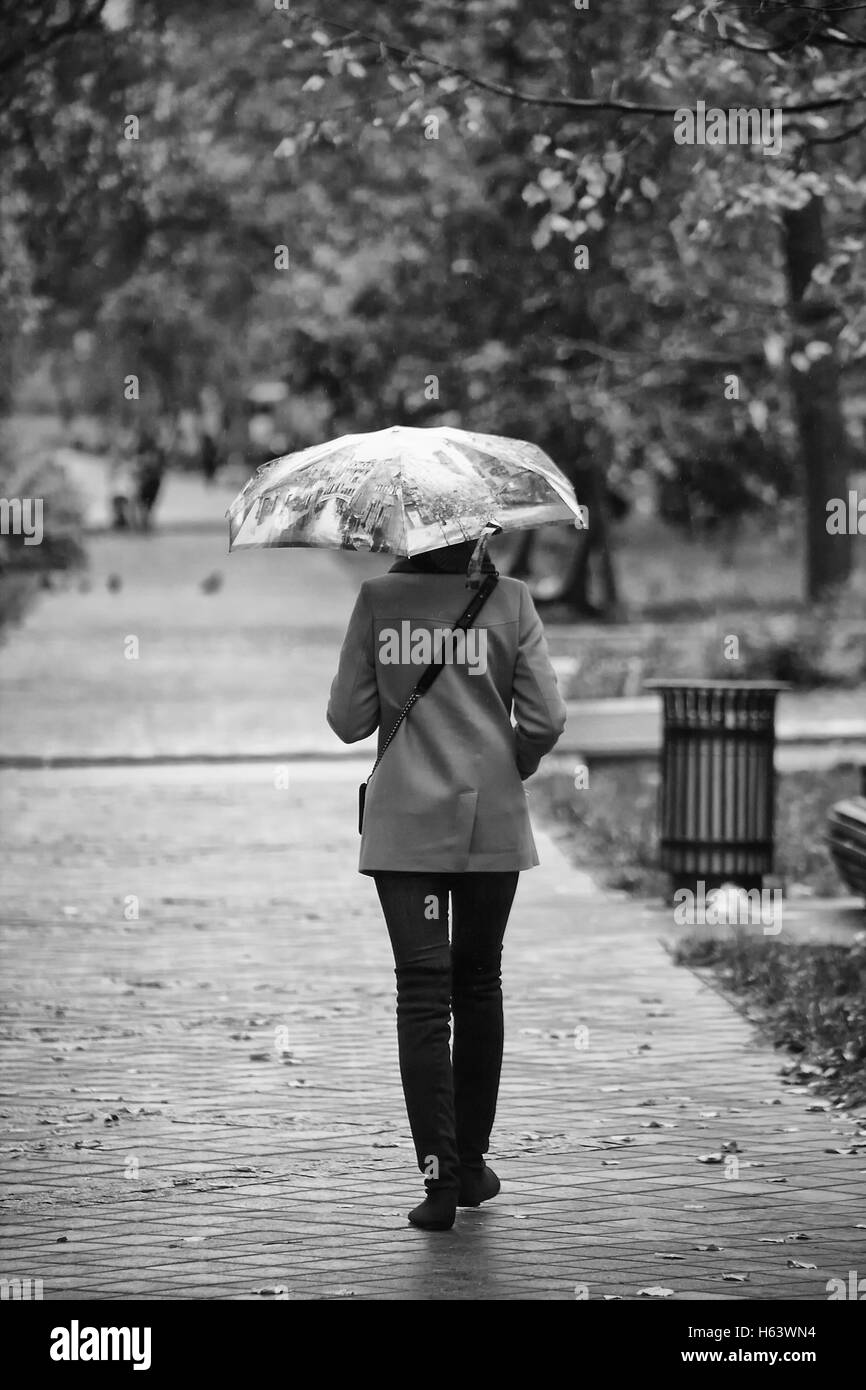 People walking in pedestrian street Black and White Stock Photos ...