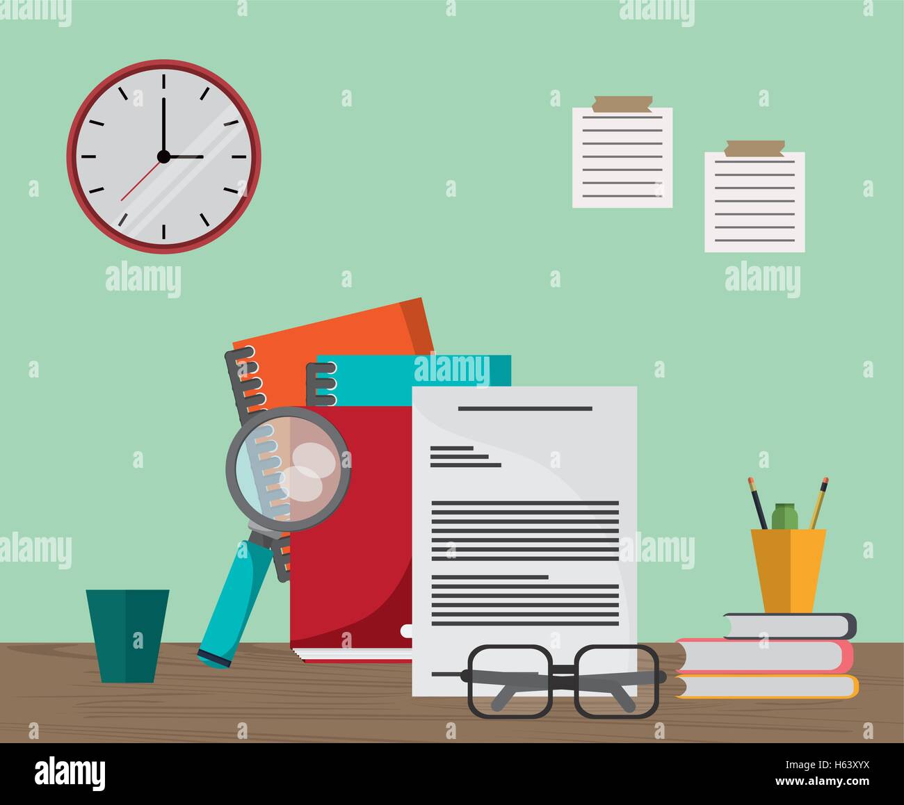 Work time and office supplies design Stock Vector Image & Art - Alamy
