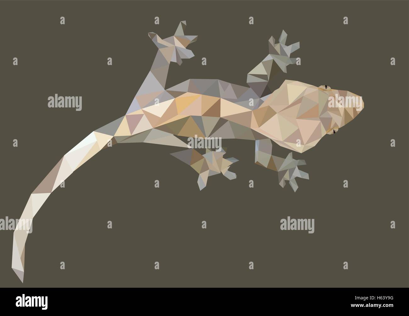 Abstract Low Poly Gecko, Crested gecko (Correlophus ciliatus) - Vector ...