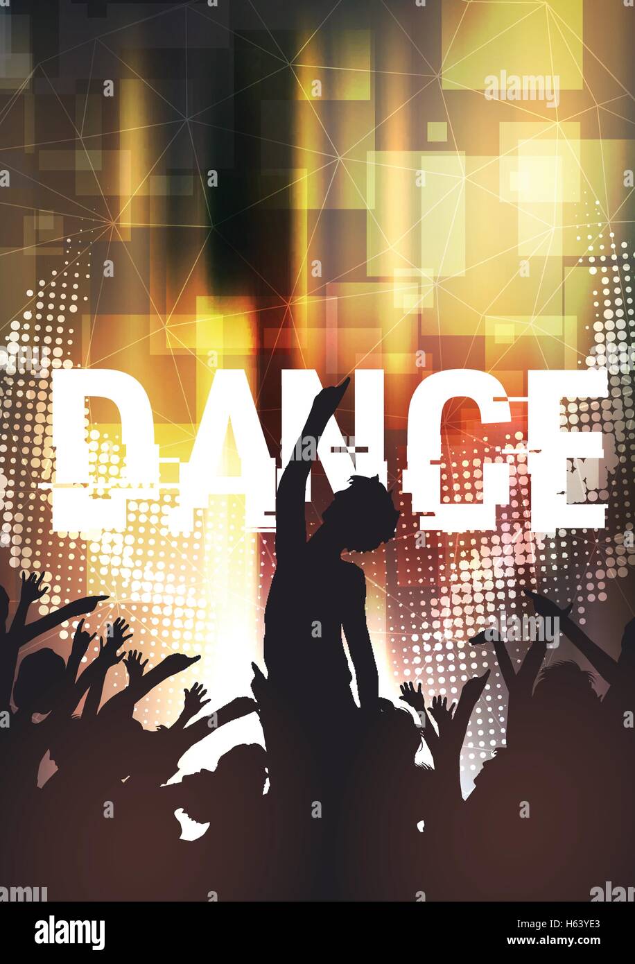 Dance Party Poster Background Template - Vector Illustration Stock ...