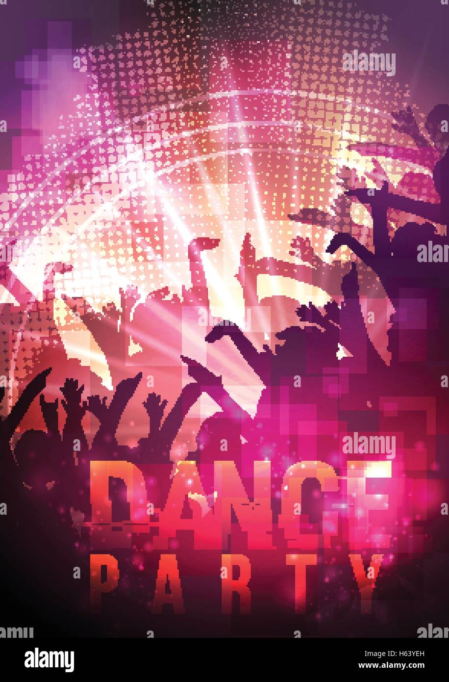 Dance Party Poster Background Template - Vector Illustration Stock ...