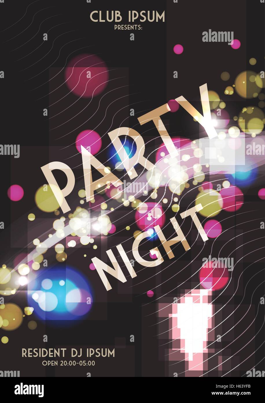 Abstract Party Flyer Template - Vector Illustration Stock Vector Image ...
