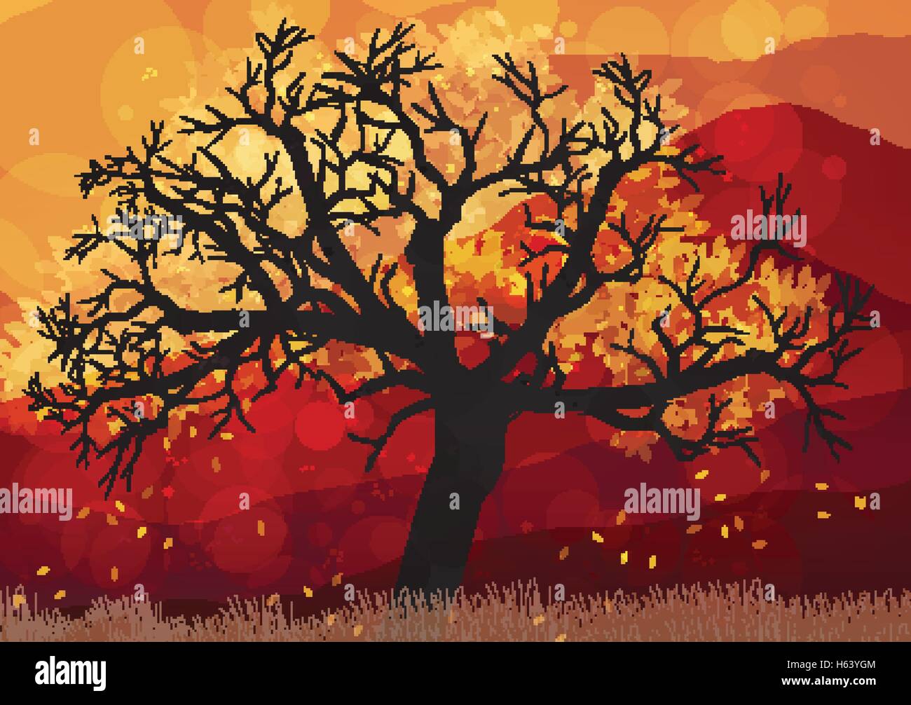 Autumn Abstract Tree - Vector Illustration Stock Vector Image & Art - Alamy