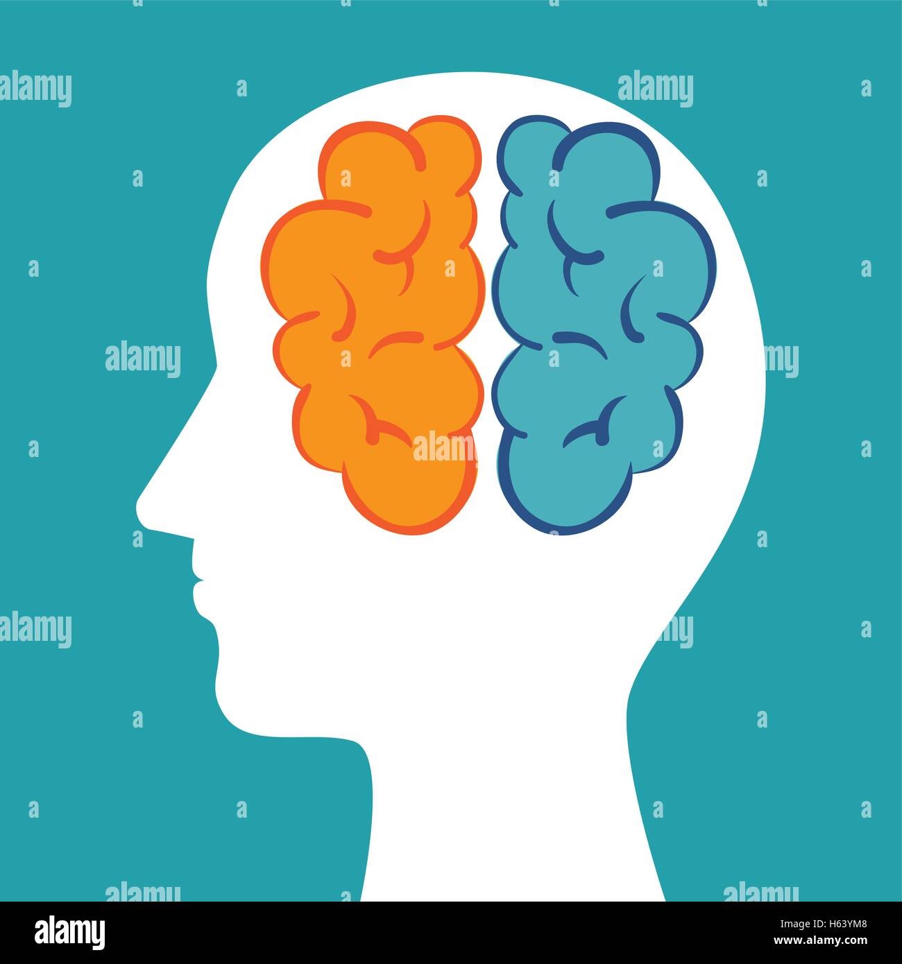 silhouette head brain mind icon Stock Vector Image & Art - Alamy