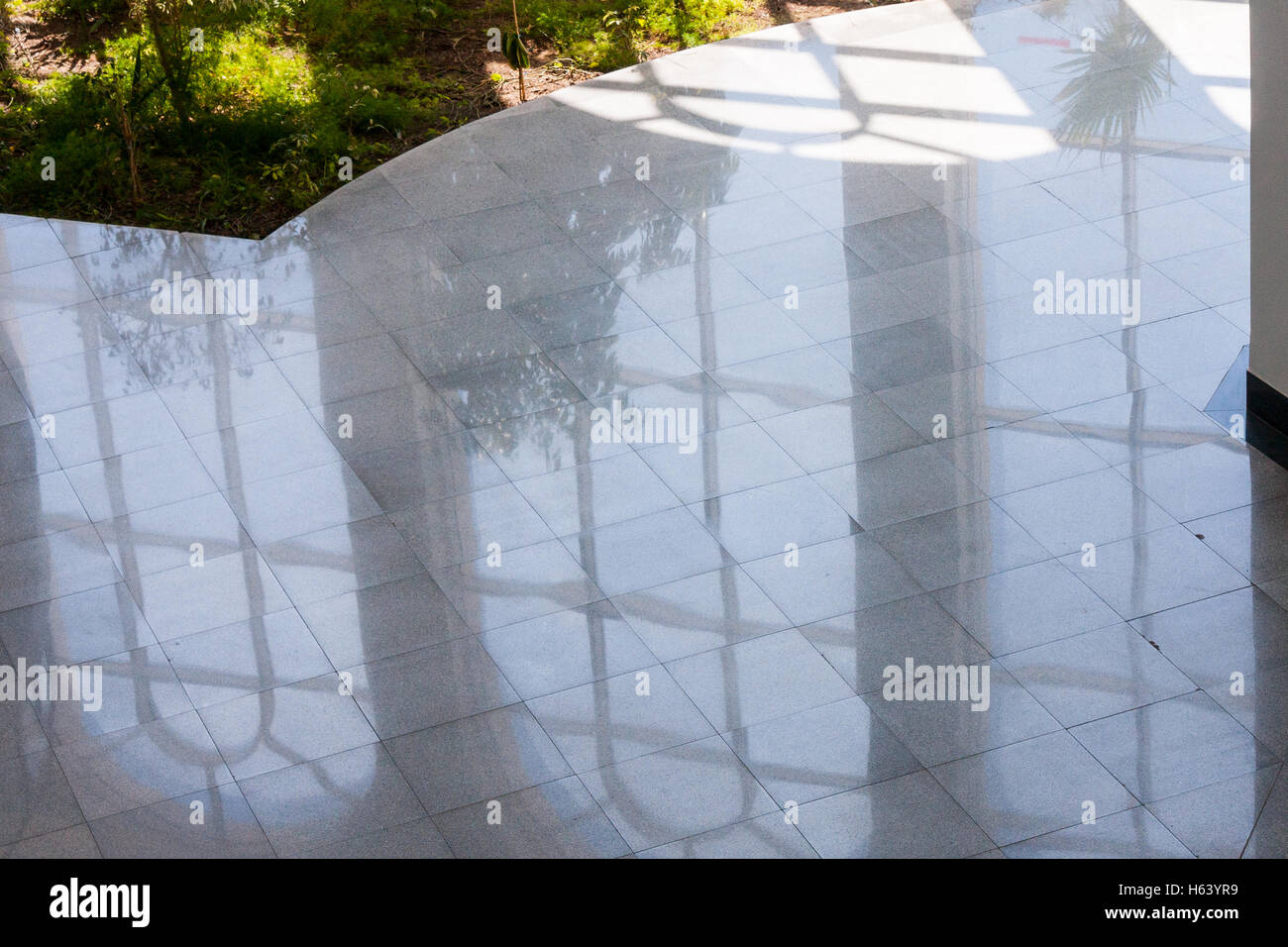 reflection of windows in marble floor Stock Photo - Alamy
