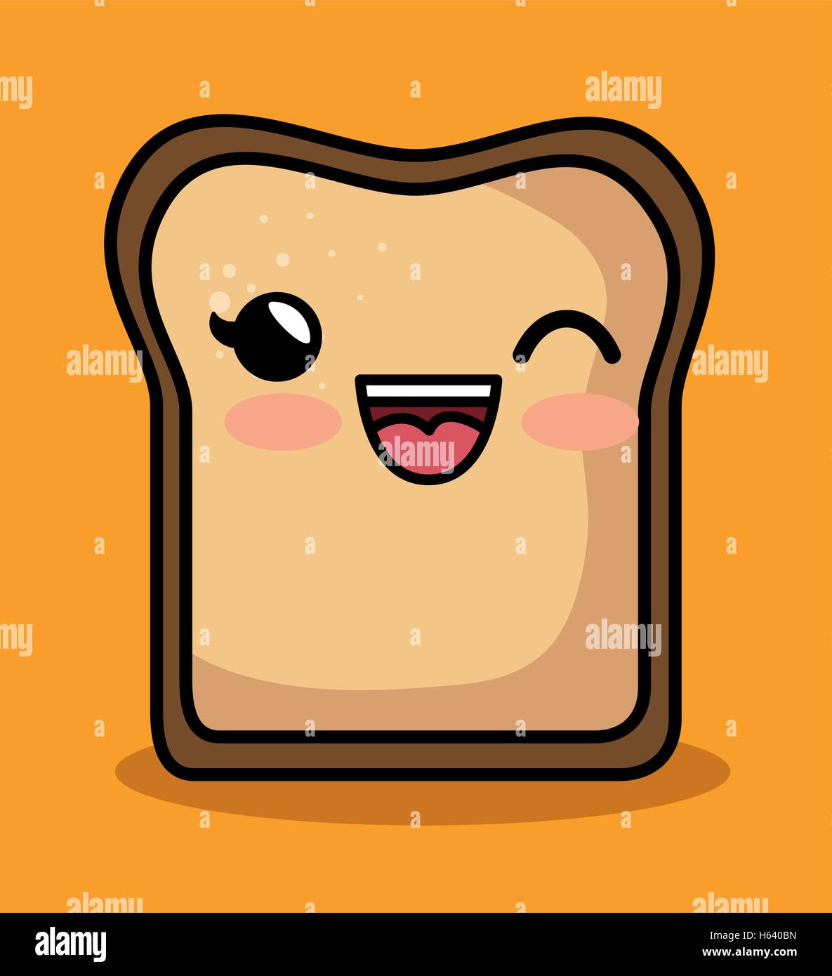 kawaii cute breakfast bread slice icon Stock Vector Image & Art - Alamy