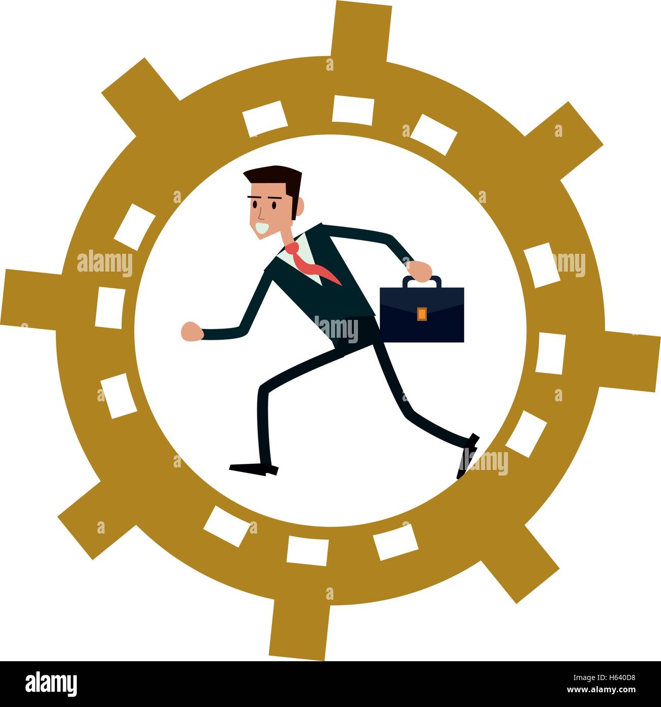 Isolated businessman avatar inside gear design Stock Vector Image & Art ...