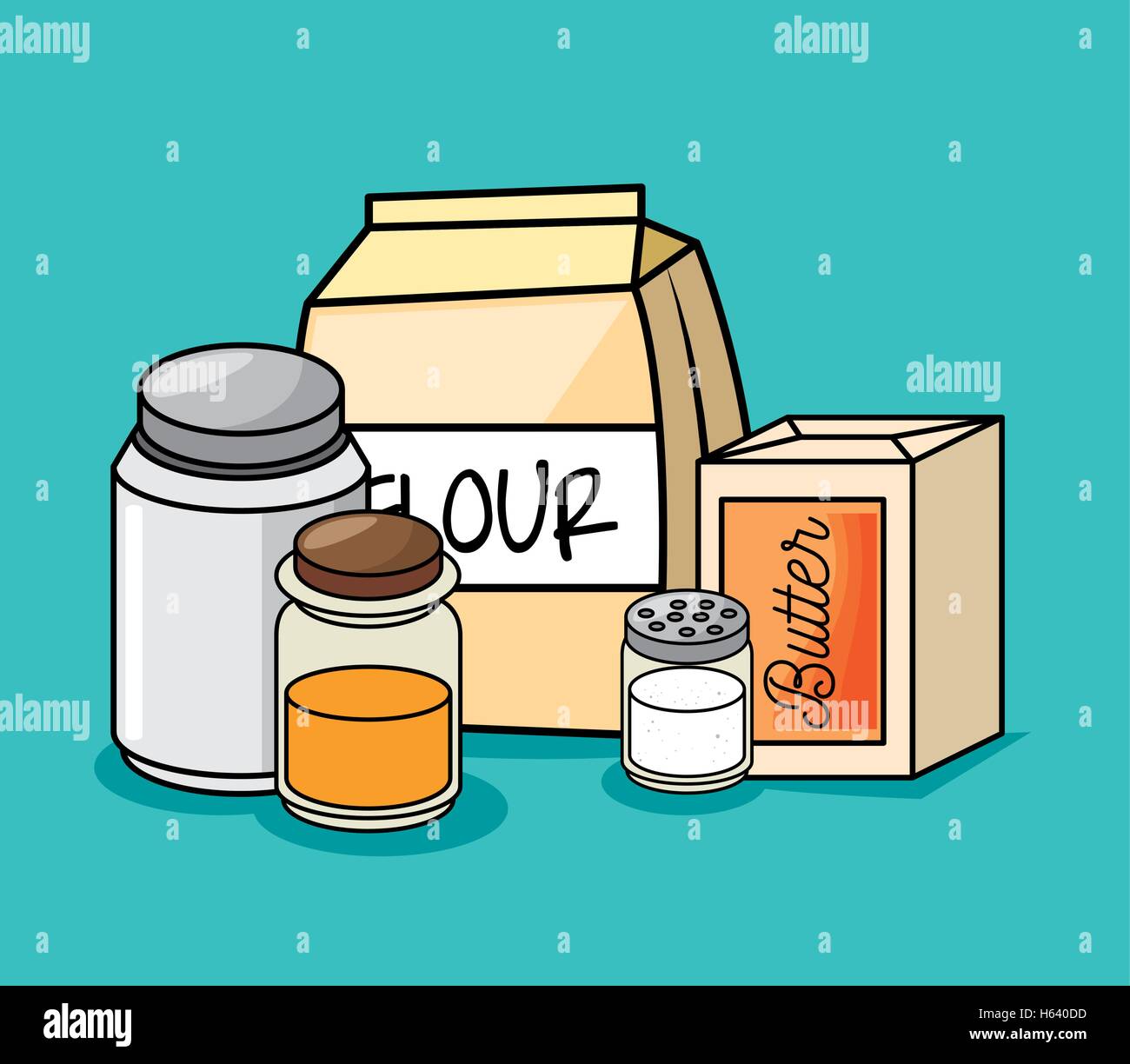 cartoon ingredients breakfast kitchen Stock Vector Image & Art - Alamy