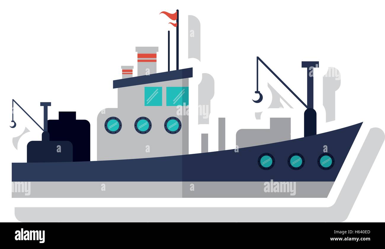 Isolated fishing boat ship design Stock Vector Image & Art - Alamy