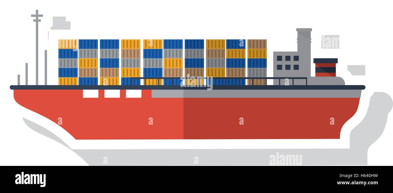 Isolated cargo ship design Stock Vector Image & Art - Alamy
