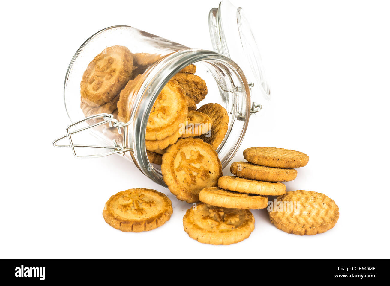 Round Shortbread Biscuits on a White Stock Photo - Alamy