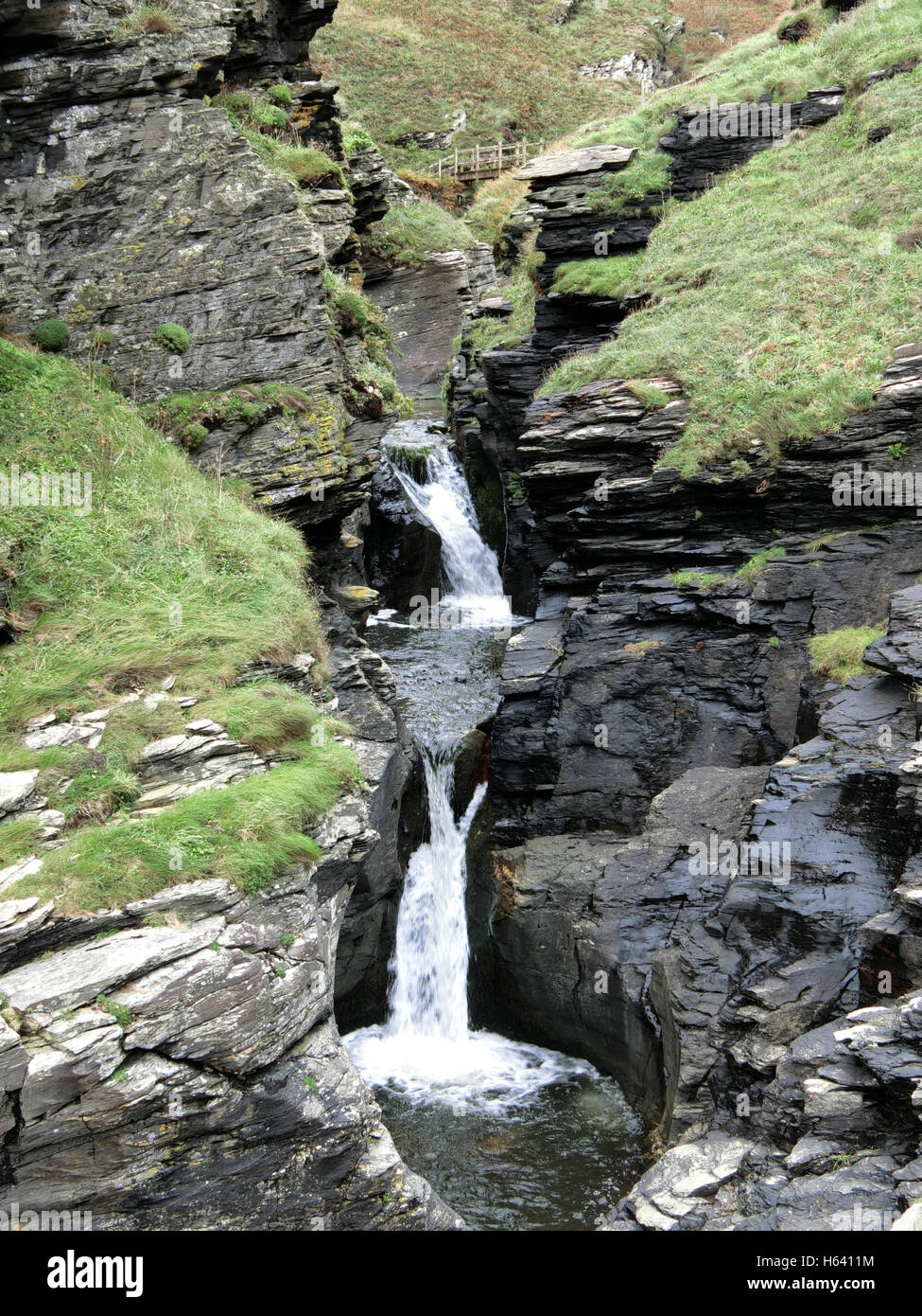 Waterfalls at Rocky Valley, St Nectan's Glen, Cornwall, England, UK ...