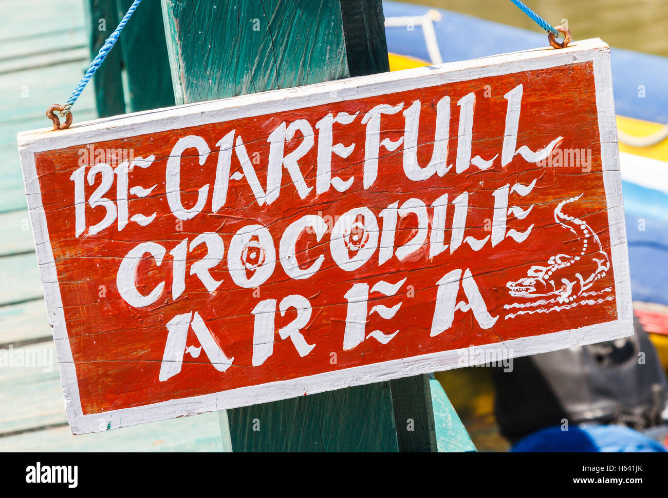 Crocodile warning sign hi-res stock photography and images - Alamy