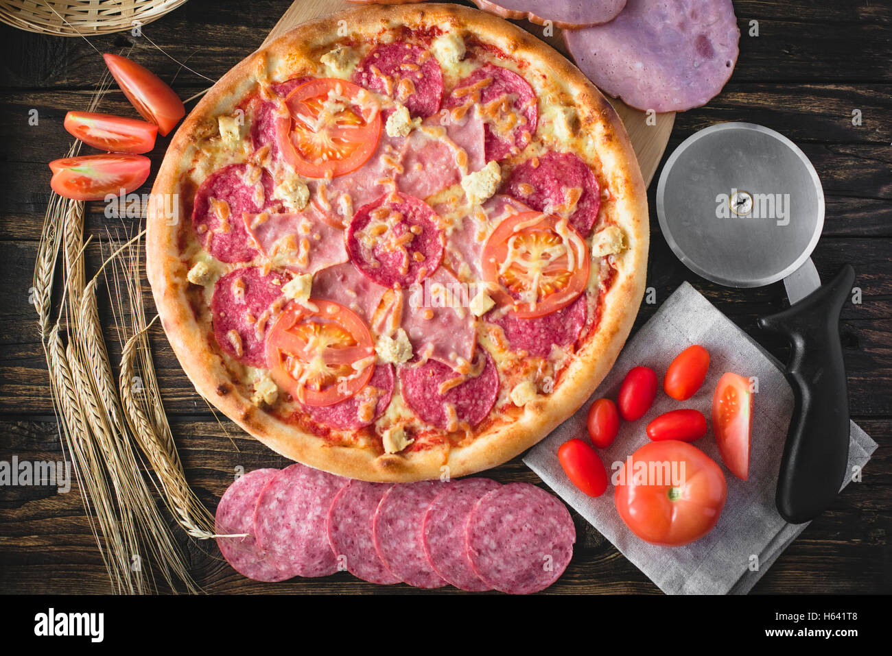 pizza and components Stock Photo - Alamy