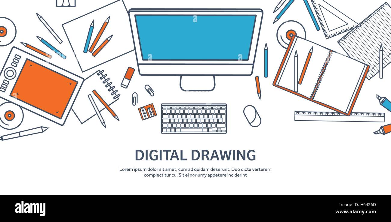 Vector illustration. Study and education. Lined flat style. Knowledge ...