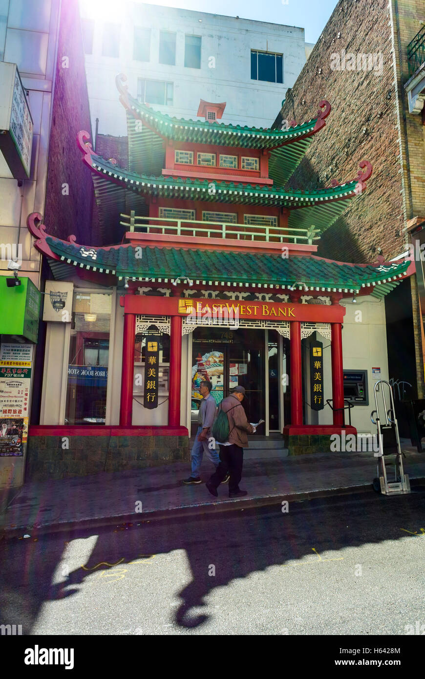 San Francisco, CA, USA, Chinese Bank Building, East West Bank, Street ...