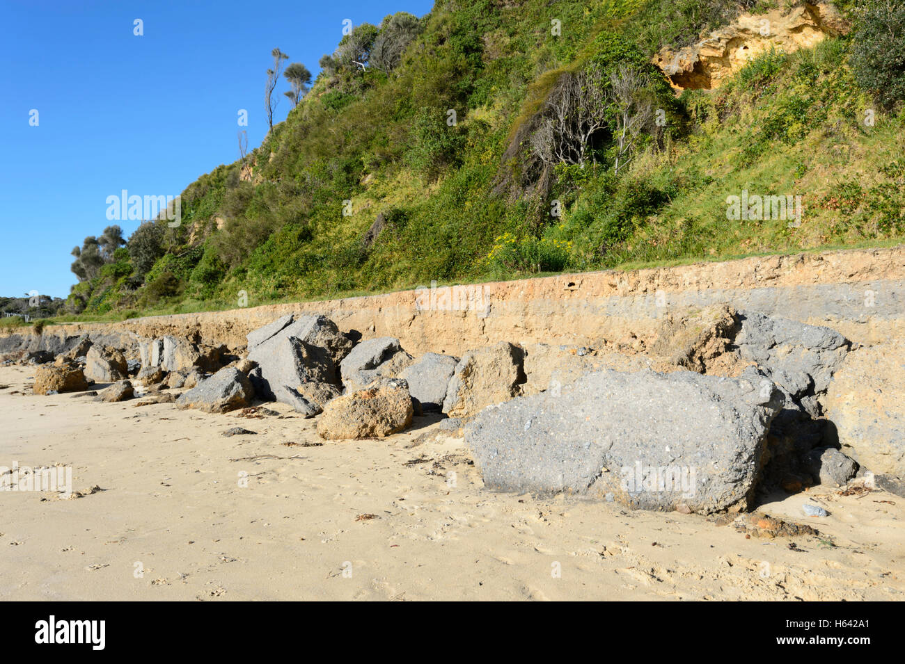 Coastal Erosion at Narooma beach, New South Wales, NSW, Australia Stock ...