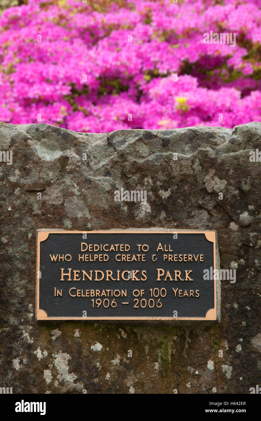 Centennial plaque, The Rhododendron Garden, Hendricks Park, Eugene ...