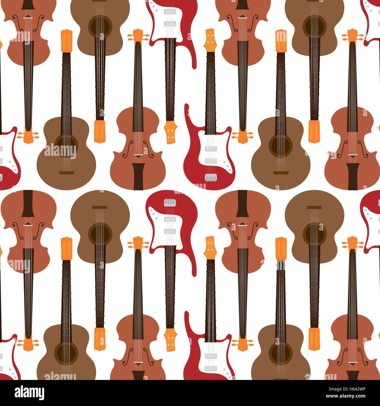 seamless pattern guitar electric traditional Stock Vector Image & Art ...