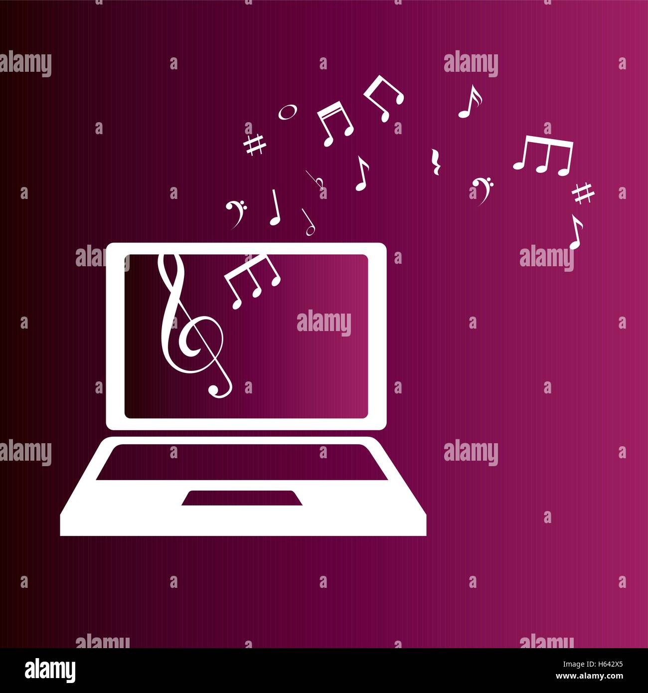 Back view black desktop Stock Vector Images - Alamy