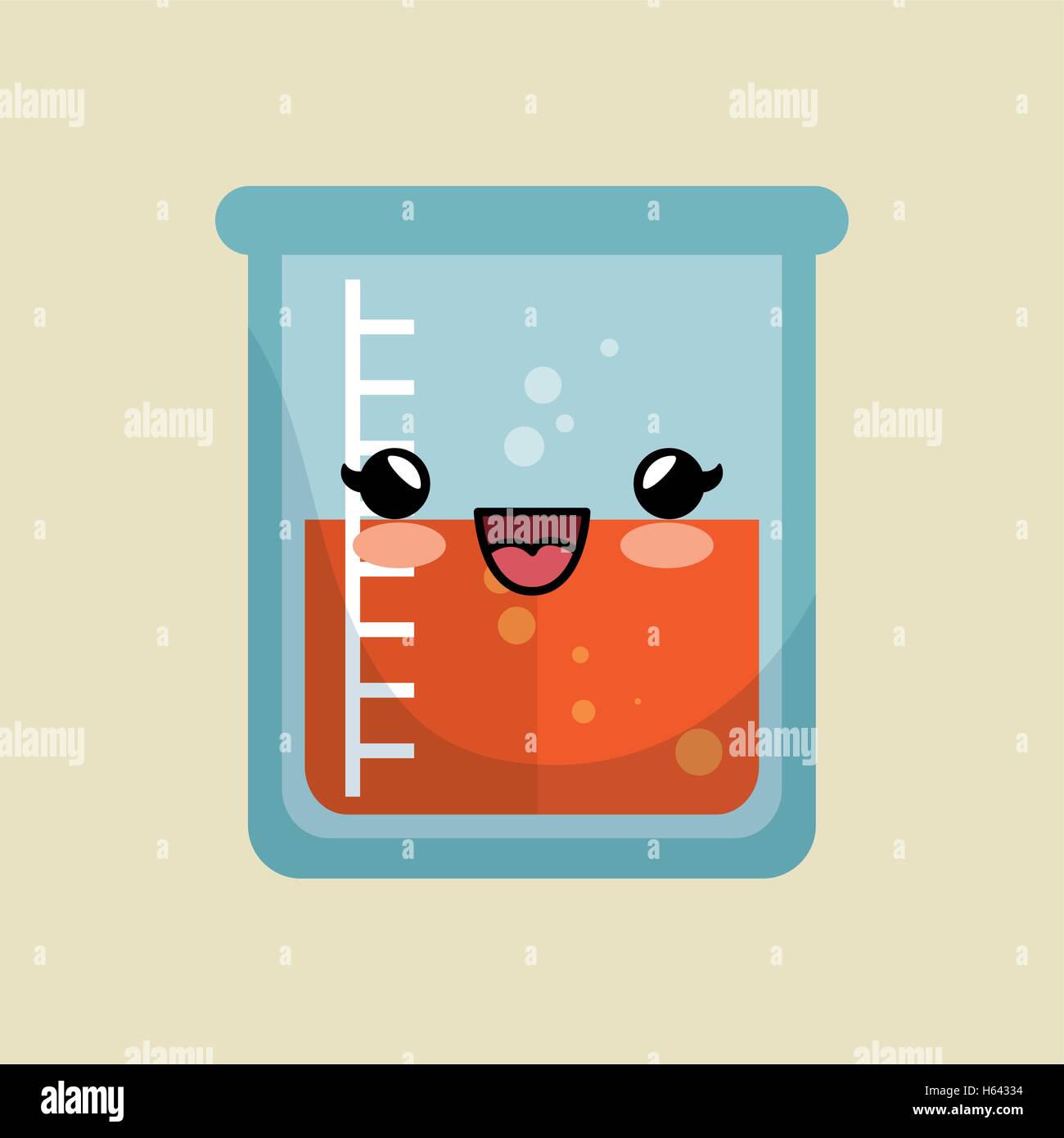 cute kawaii beaker laboratory liquid icon Stock Vector Image & Art - Alamy