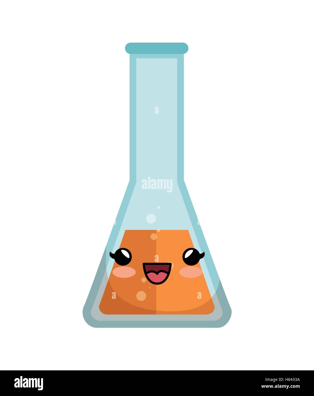 cute kawaii glass tube lab with orange fluid Stock Vector Image & Art ...