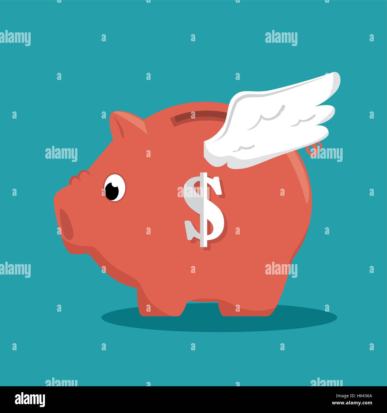 Flying gold coin wings Stock Vector Images - Alamy