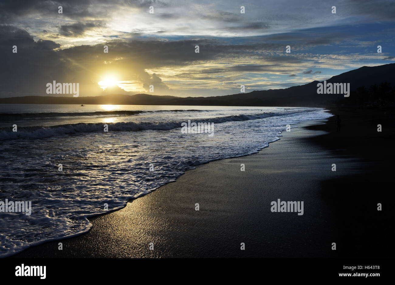 Beautiful sunset over Paluan bay, Mindoro strait, Philippines Stock ...