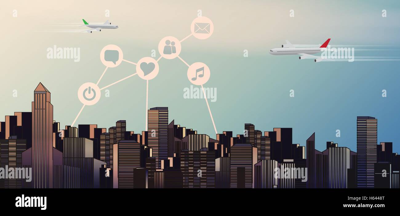 Colourful skyline Stock Vector Images - Alamy