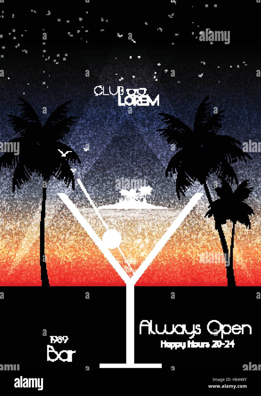 Cocktail Party Invitation Poster - Vector Illustration Stock Vector ...