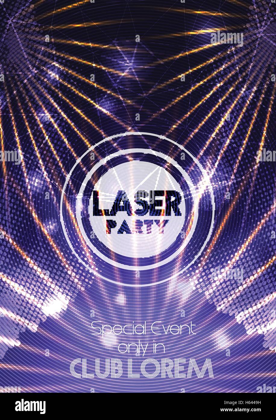 Laser Disco Party Poster Background Template - Vector Illustration ...