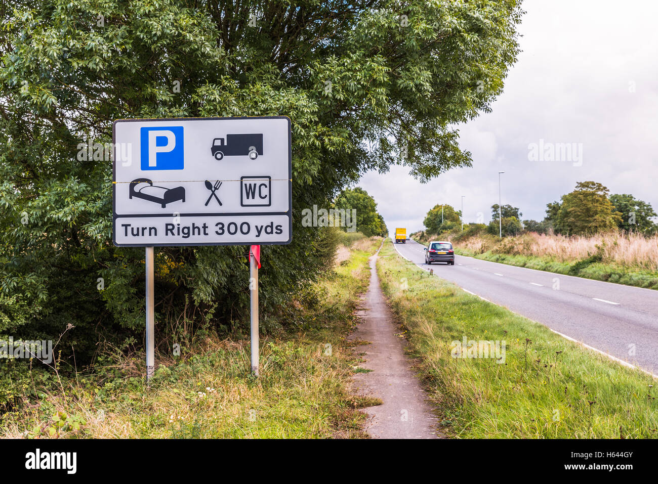Authentic UK Motorway Services Road Sign Stock Photo - Alamy