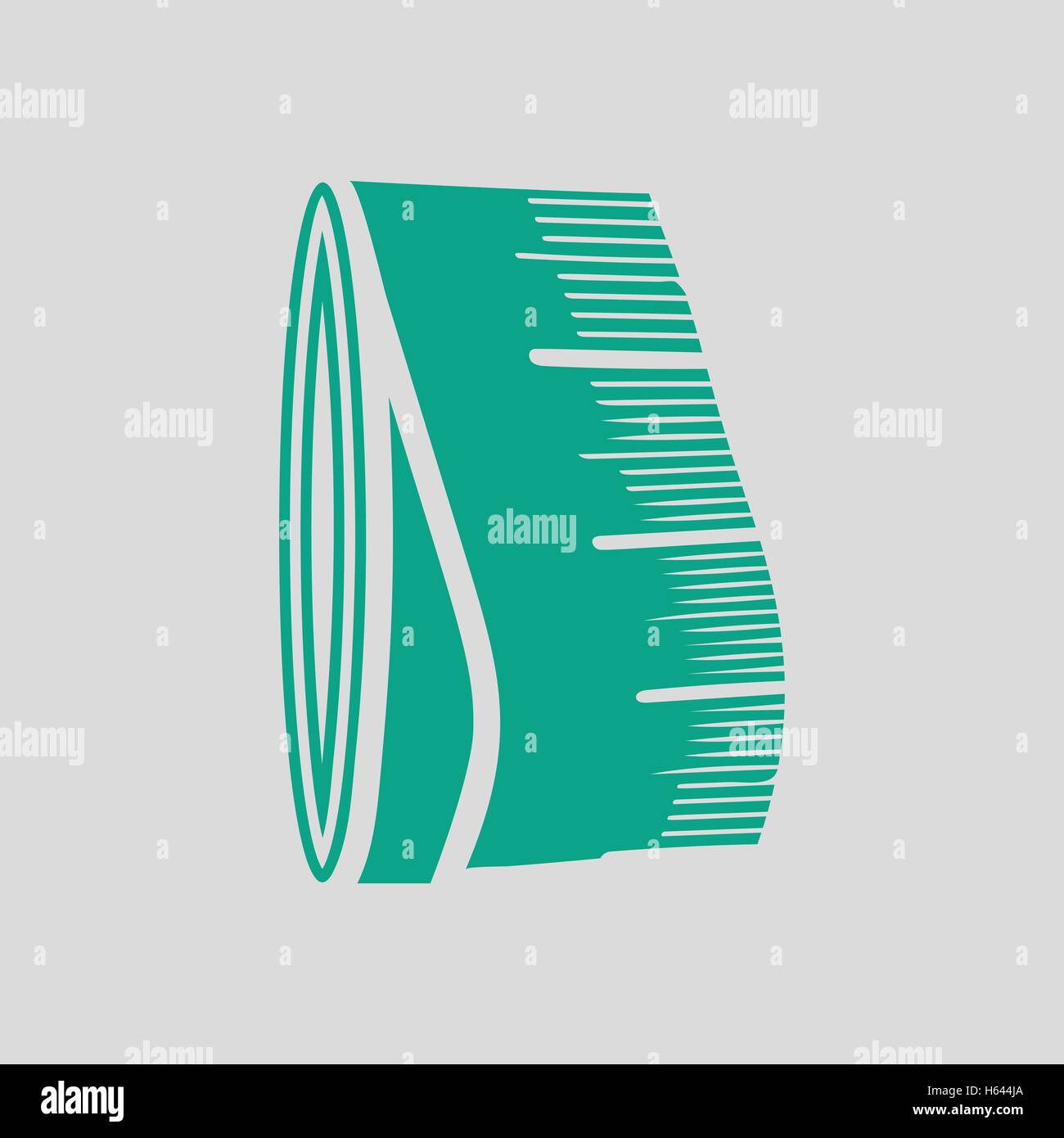 Tailor measure tape icon. Gray background with green. Vector ...
