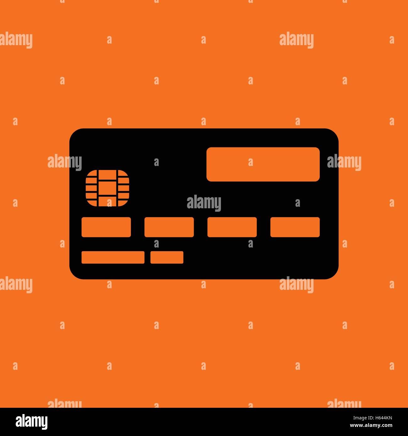 Credit card icon. Orange background with black. Vector illustration ...