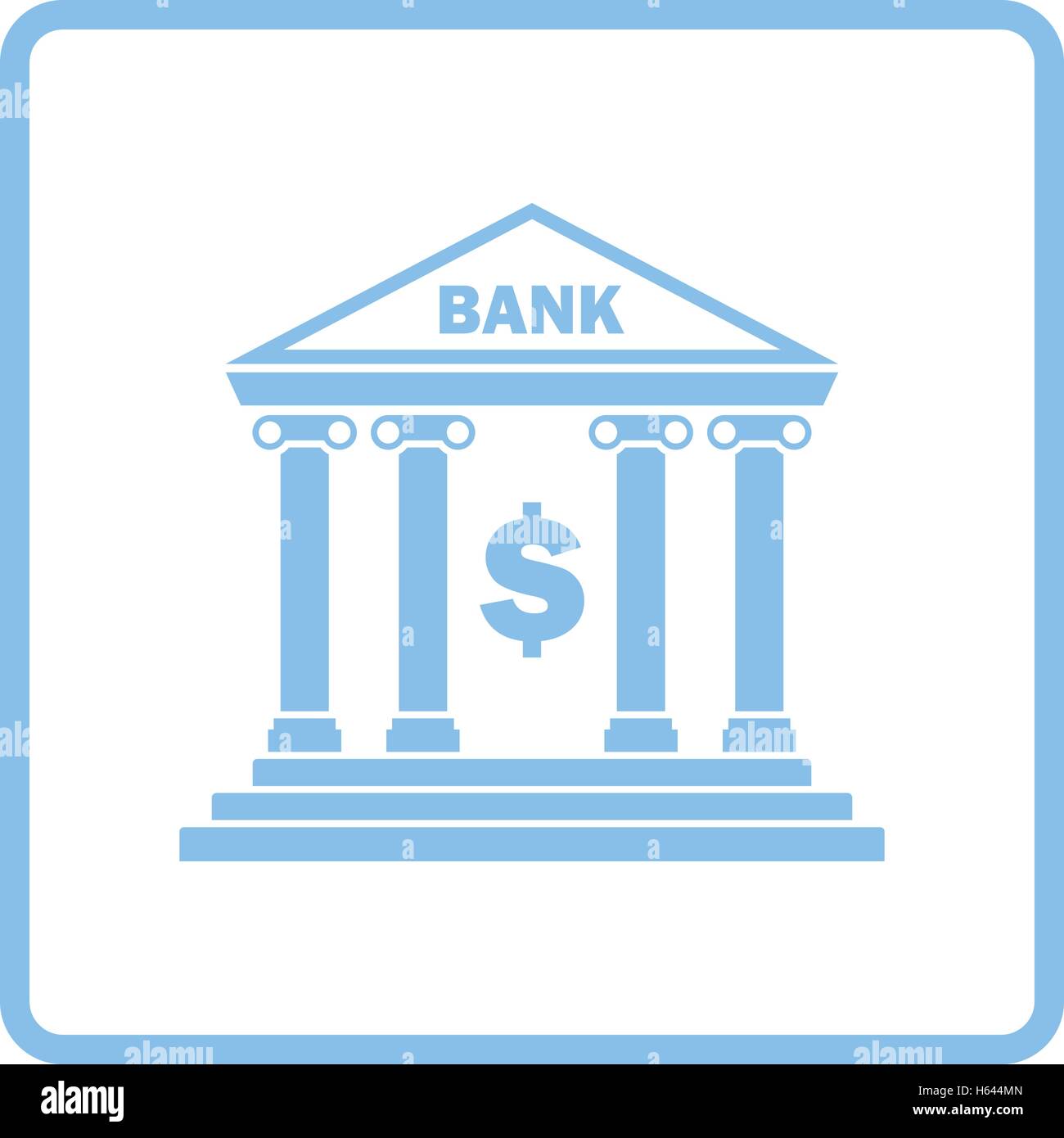 Bank icon. Blue frame design. Vector illustration Stock Vector Image ...