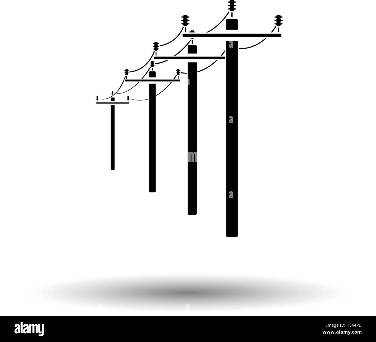 High voltage line icon. White background with shadow design. Vector ...