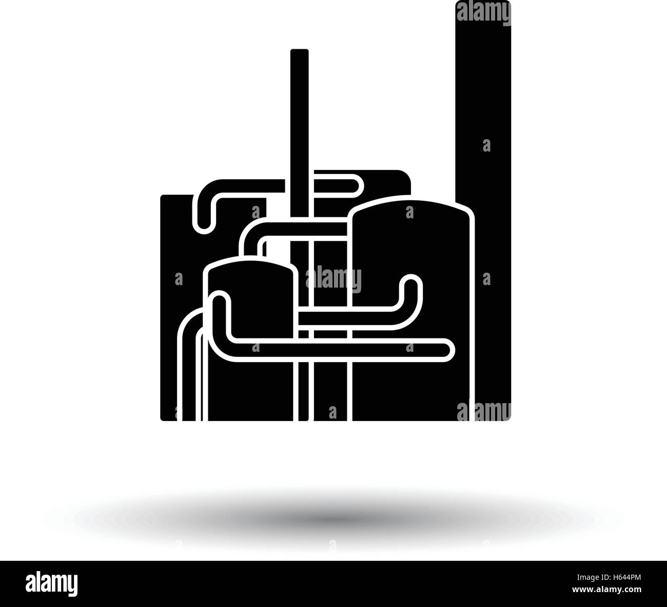 Chemical plant icon. White background with shadow design. Vector ...