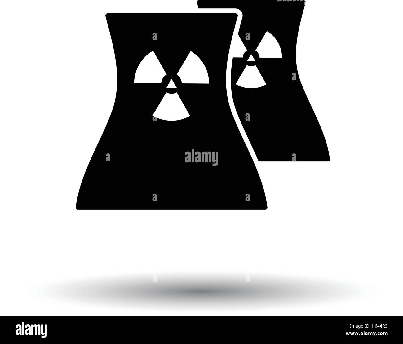 Nuclear station icon. White background with shadow design. Vector ...