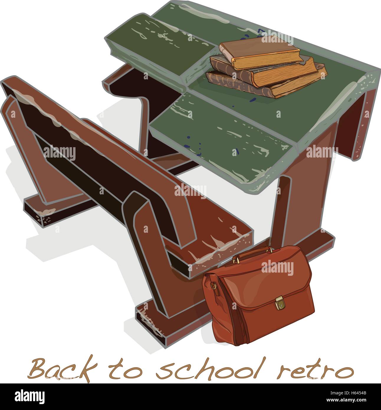 Back to school retro vector illustration isolated Stock Vector Image ...