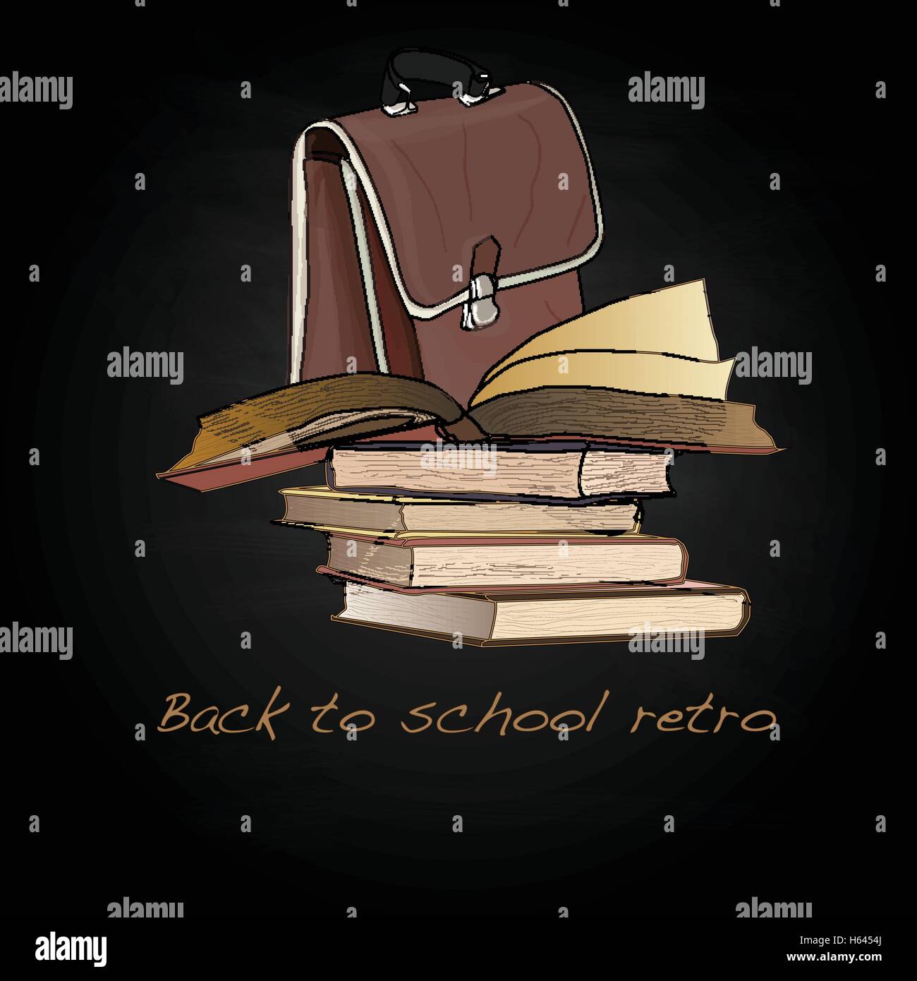 Back to school retro vector illustration isolated Stock Vector Image ...