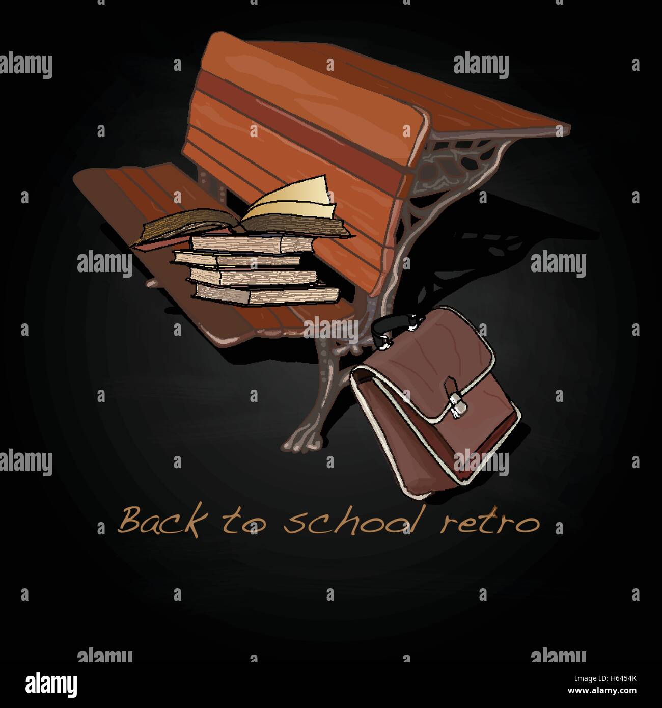 Back to school retro vector illustration isolated Stock Vector Image ...