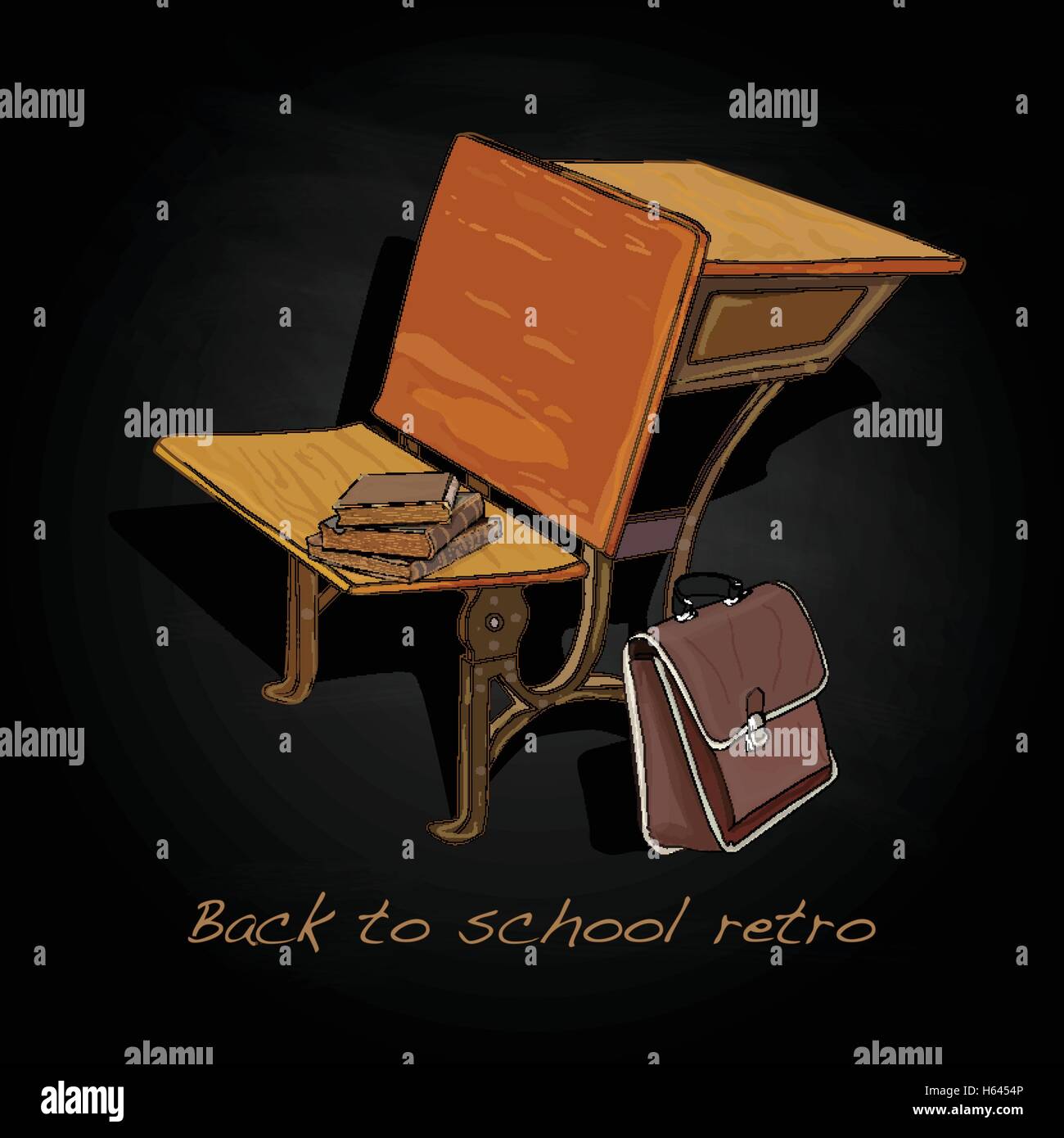 Back to school retro vector illustration isolated Stock Vector Image ...