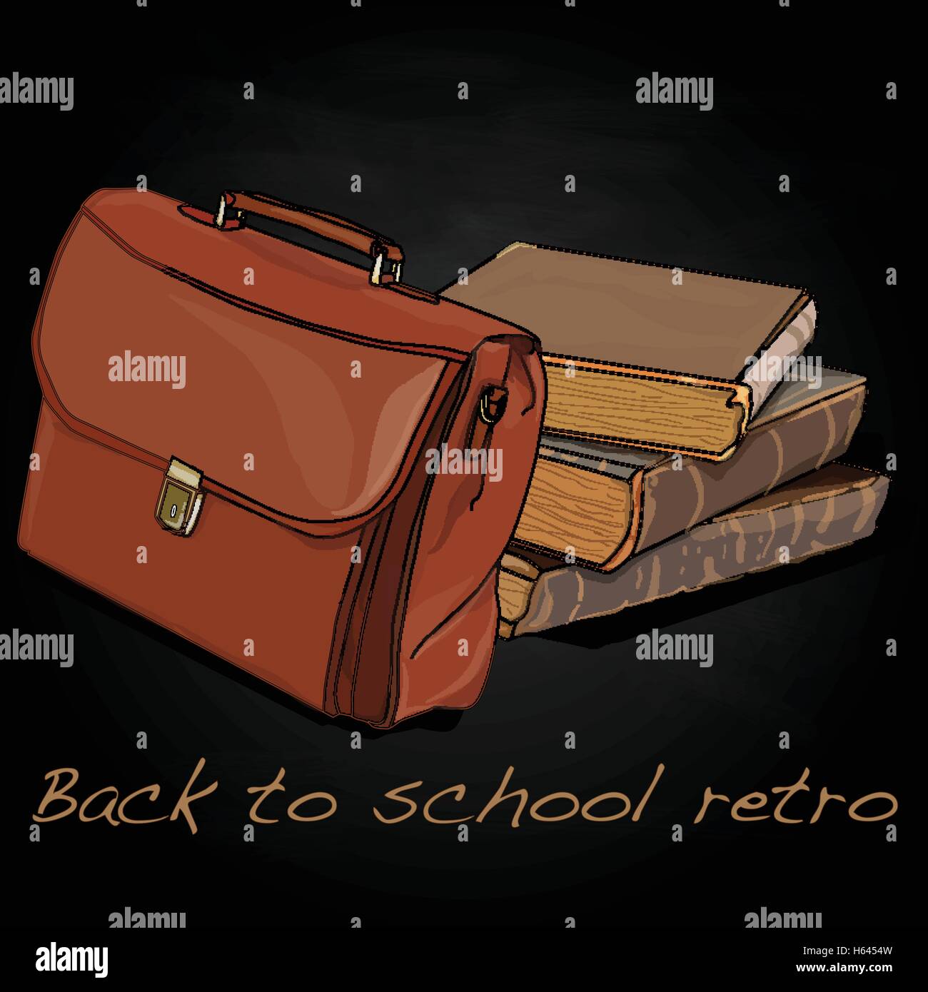 Back to school retro vector illustration isolated Stock Vector Image ...