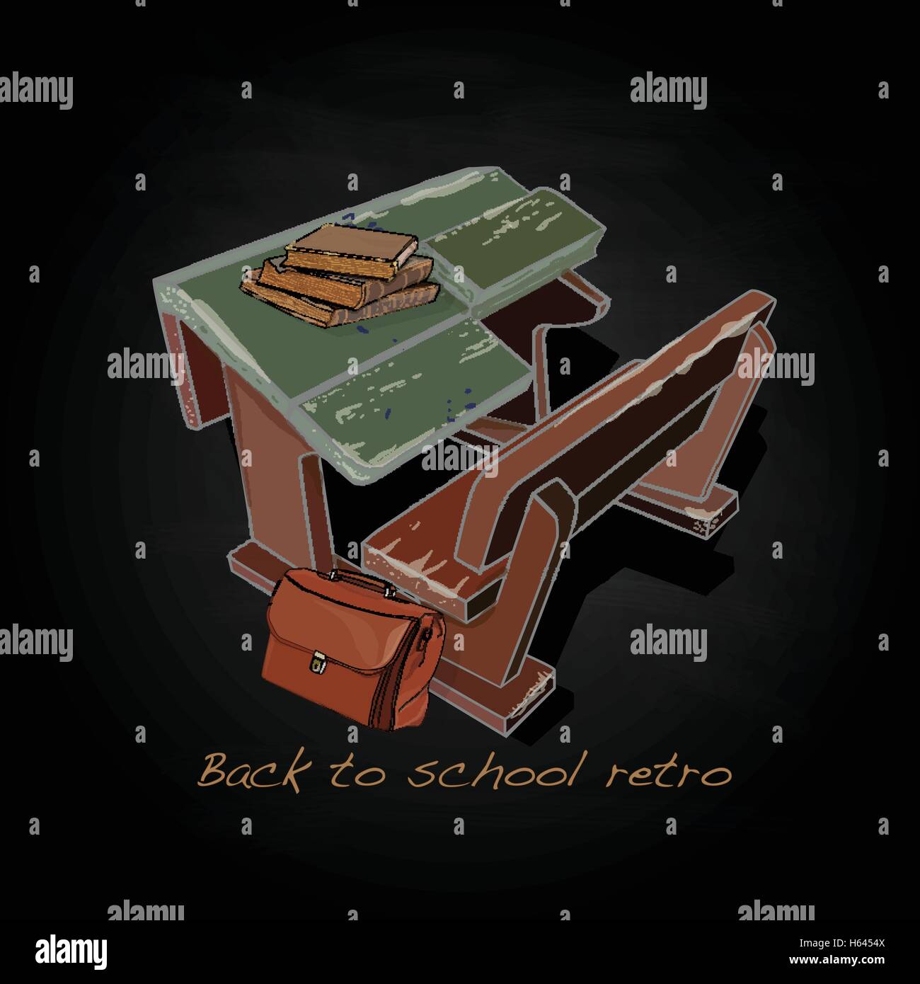 Back to school retro vector illustration isolated Stock Vector Image ...