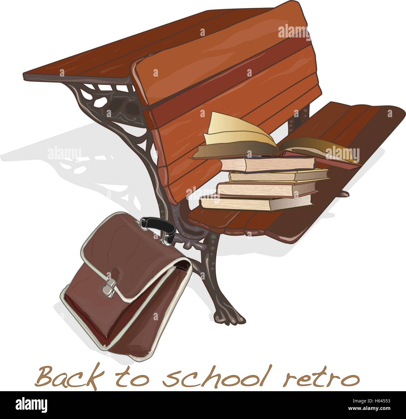 Back to school retro vector illustration isolated Stock Vector Image ...